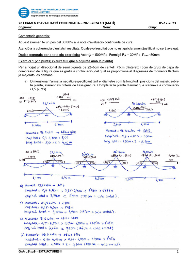 2023-2024 - 1Q 2Ex-Mañana Enunc y Soluc | PDF