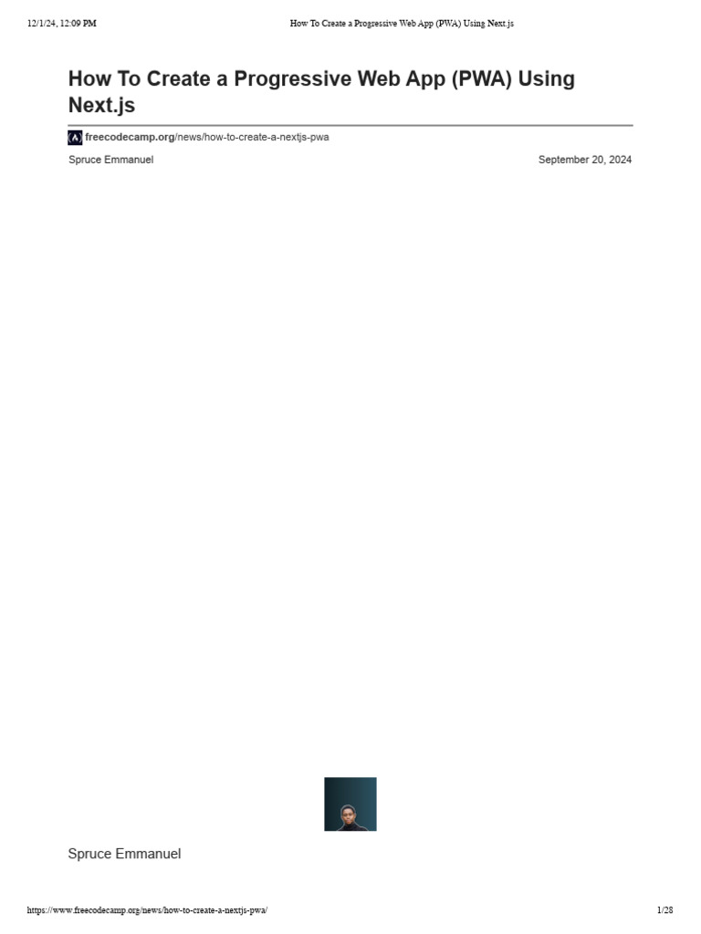 How To Create A Progressive Web App (PWA) Using Next - Js | PDF | Mobile App | World Wide Web