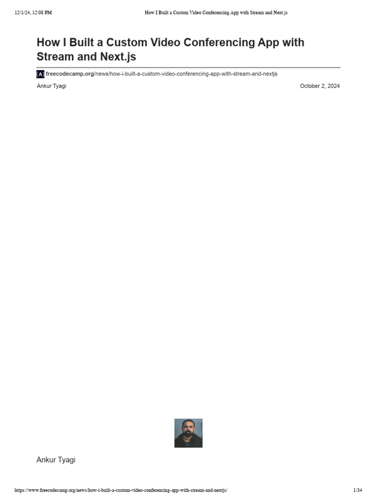 How I Built A Custom Video Conferencing App With Stream and Next - Js | PDF | User Interface ...