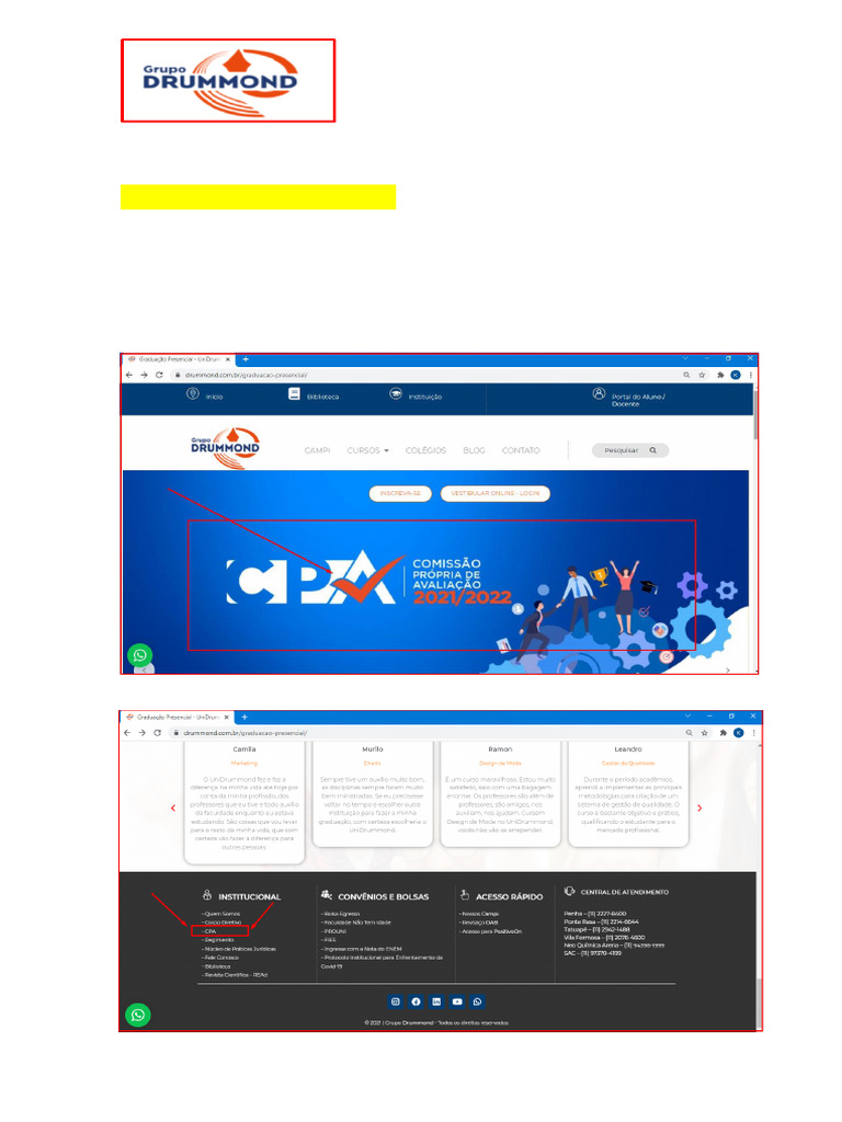 Tutorial de Acesso para o Questionario Da CPA 2021 2022 Tec Administrativo 1 | PDF