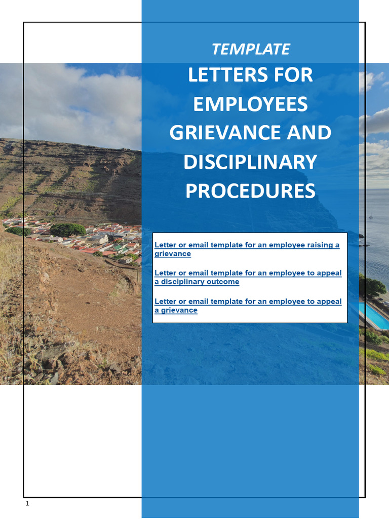 Template Letters For Employees Grievance and Disciplinary Procedures | PDF