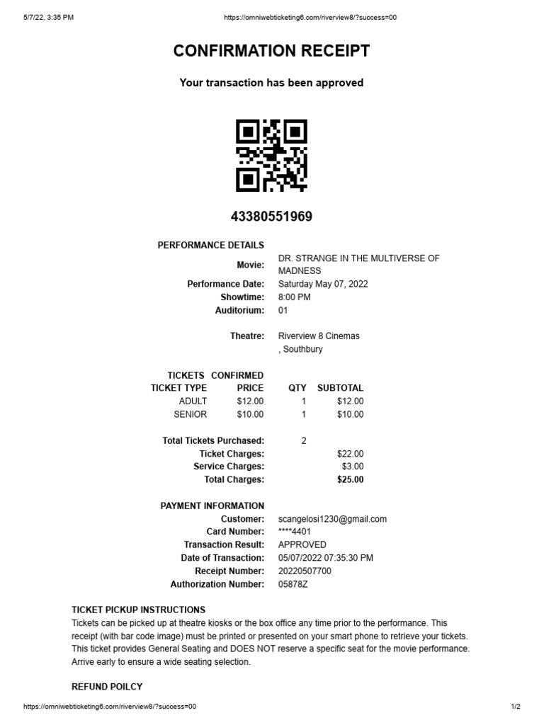 Confirmation Receipt: Your Transaction Has Been Approved | PDF ...