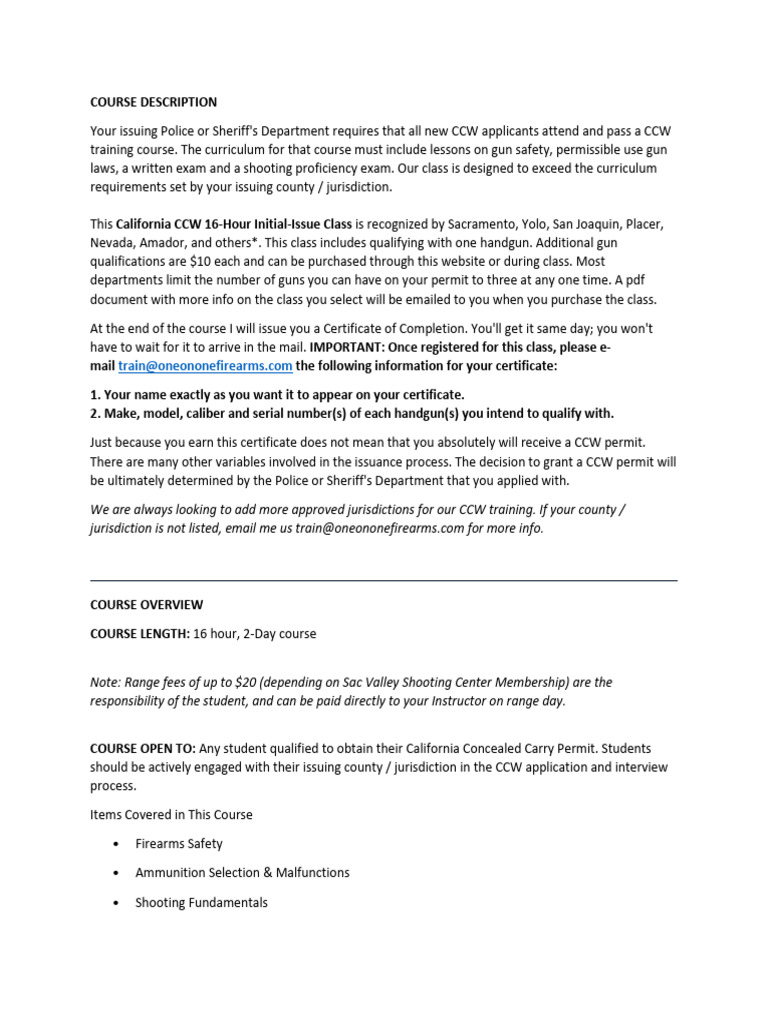 CCW Course Description 2023 8 | PDF | Concealed Carry | Concealed Carry ...