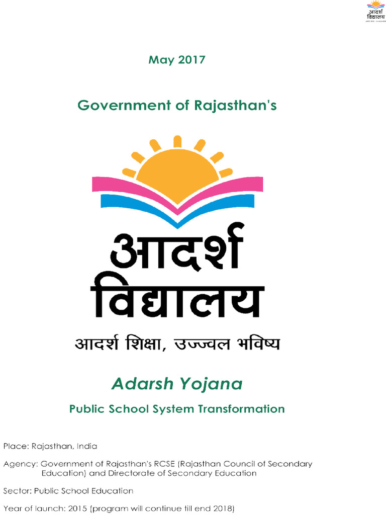 Adarsh Yojana Directorate of Secondary Education | PDF | Teachers | Infrastructure