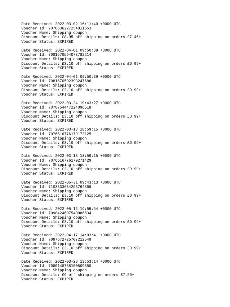 Vouchersfgf | PDF | Coupon