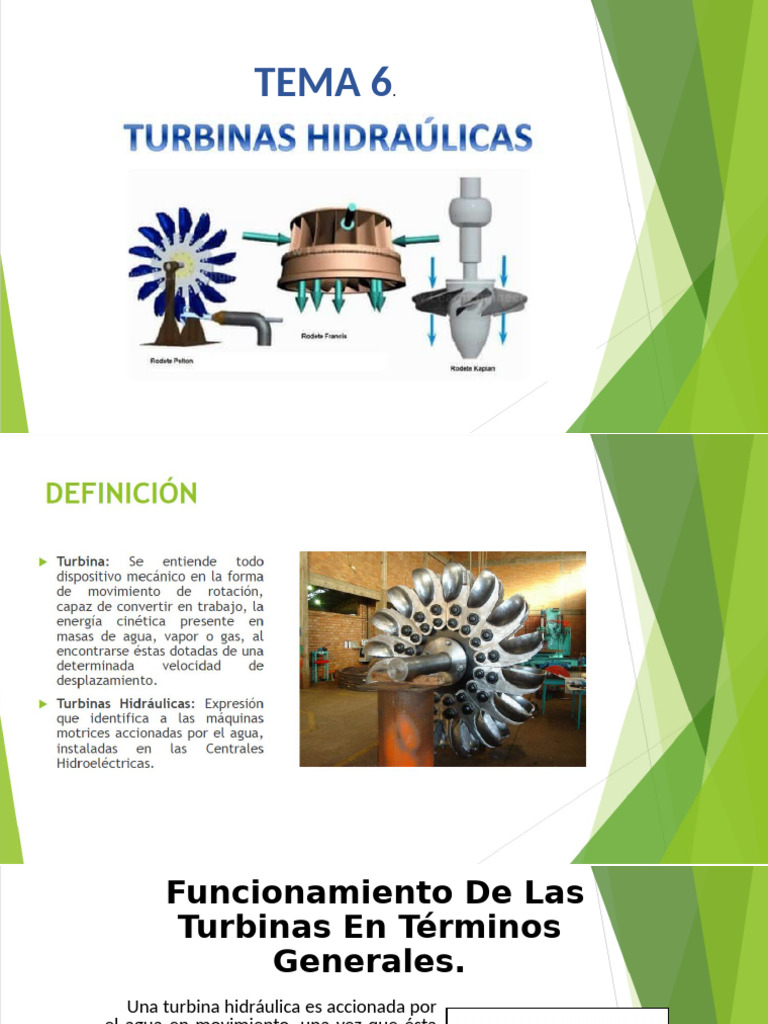 Tema 6 Turbinas Hidraulicas | PDF | Turbina | Tecnología energética