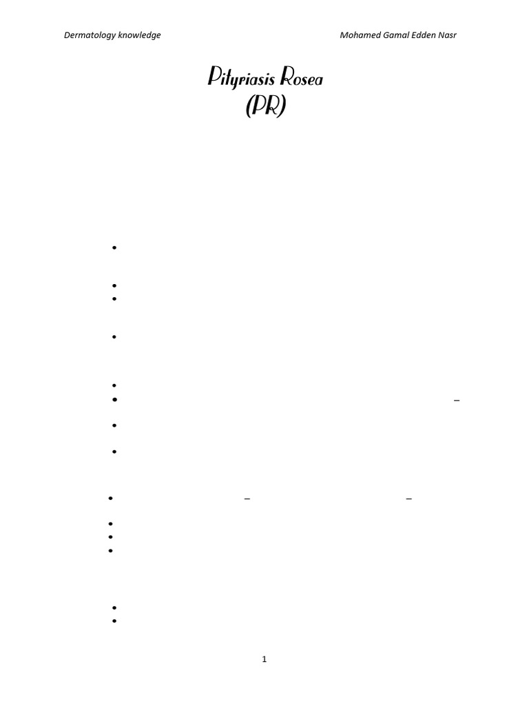 Pityriasis Rosea | PDF | Infection | Virus