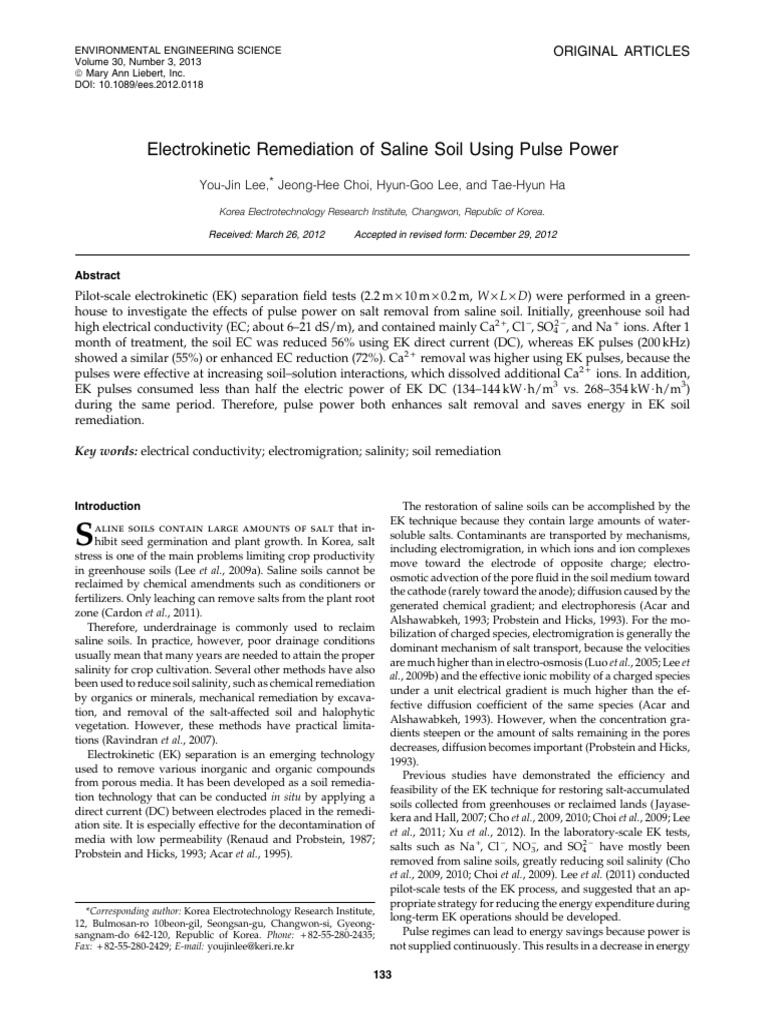 Lee Et Al 2012 Pdf Soil Ion