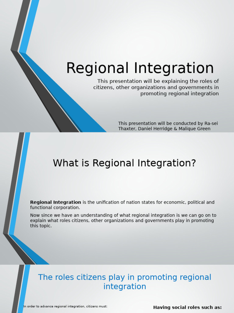 Regional Integration Presentation | PDF | Regional Integration | Trade