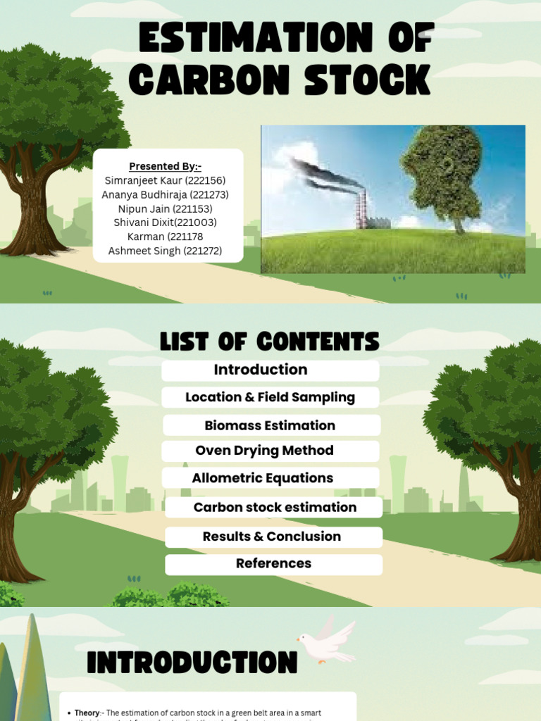GROUP 4 Carbon Stock Estimation | PDF | Forests | Ecosystem