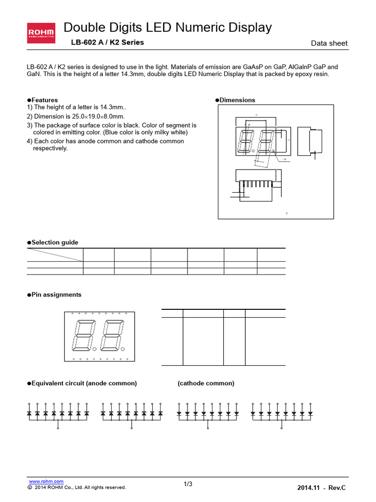 Double Digits LED Numeric Display: LB-602 A / K2 Series | PDF ...