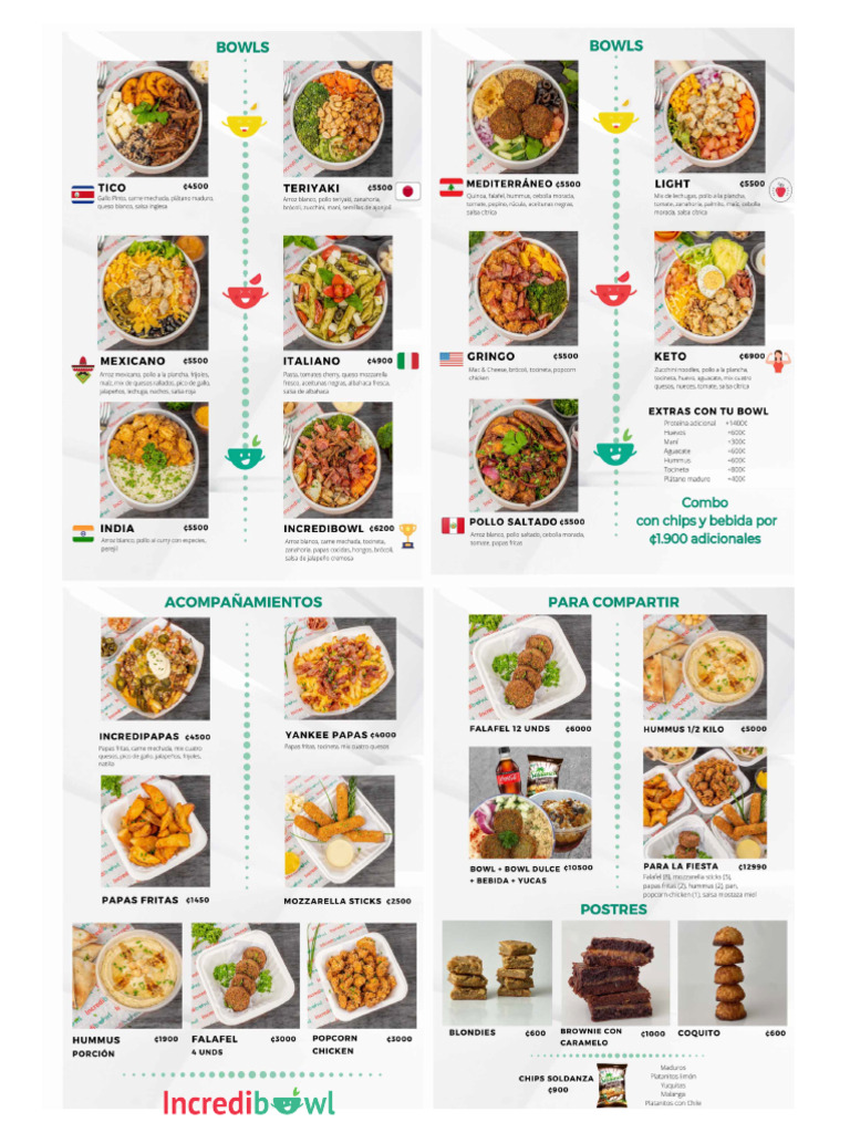 Menu Incredibowl | PDF
