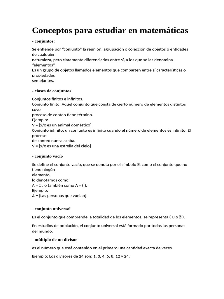 Conceptos Básicos de Matemáticas | PDF | Conjunto (Matemáticas) | Números