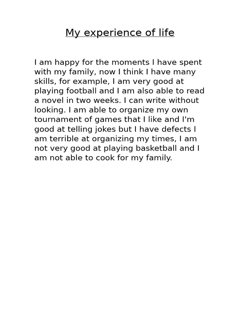 My Experience of Life Writing 2 | PDF