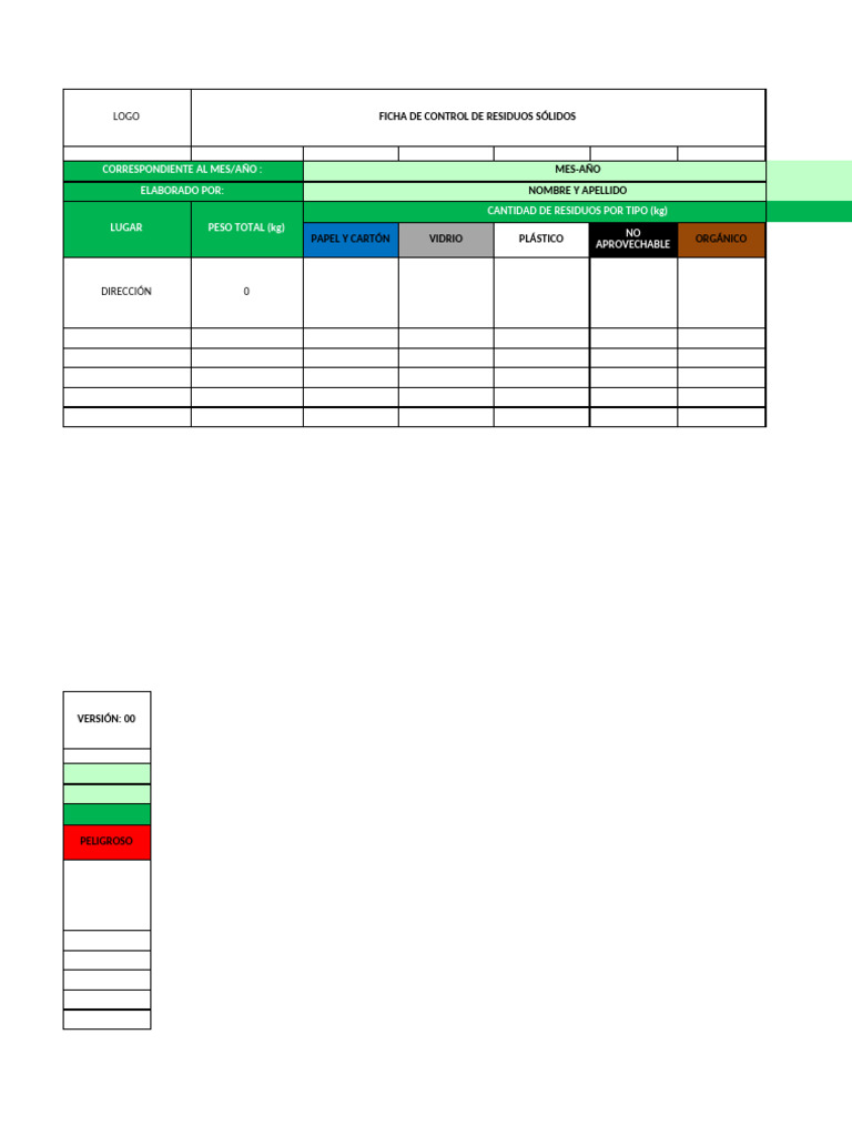 Formato de Ficha de Control de RRSSS - Oficina | PDF