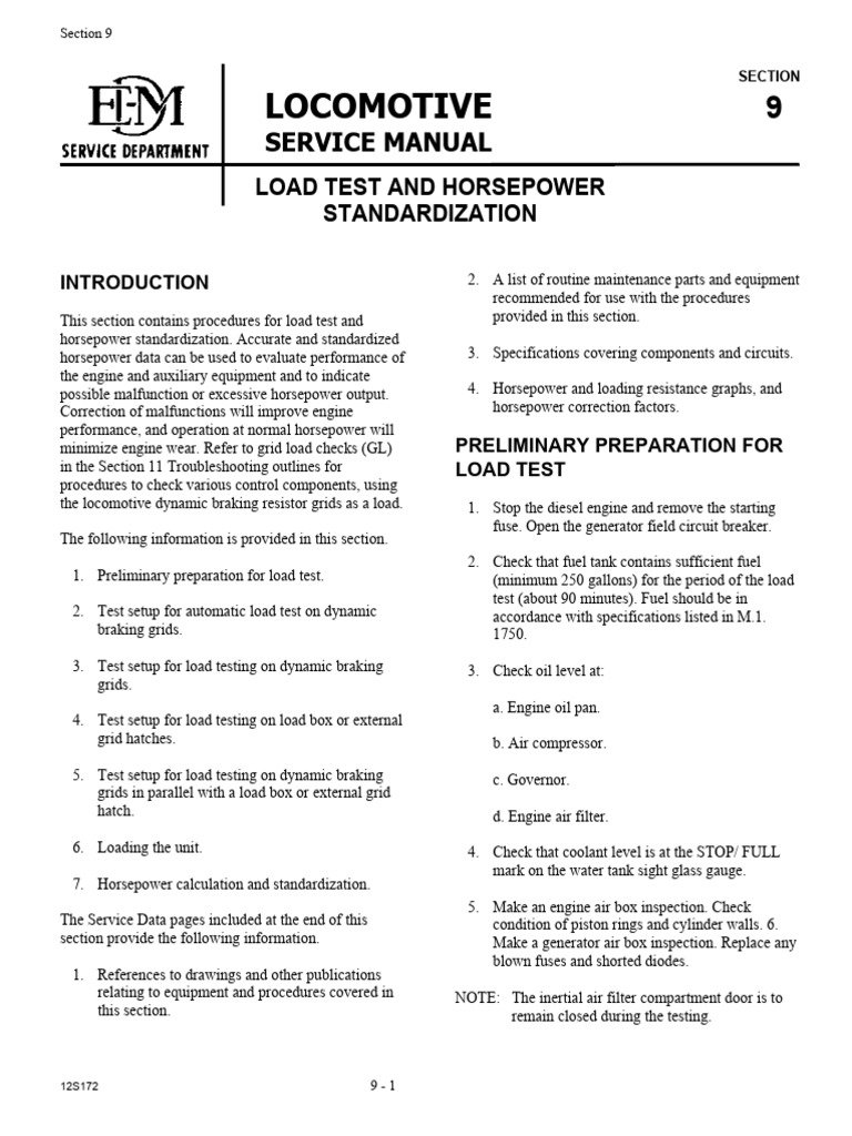 Locomotive: Service Manual | PDF | Horsepower | Resistor