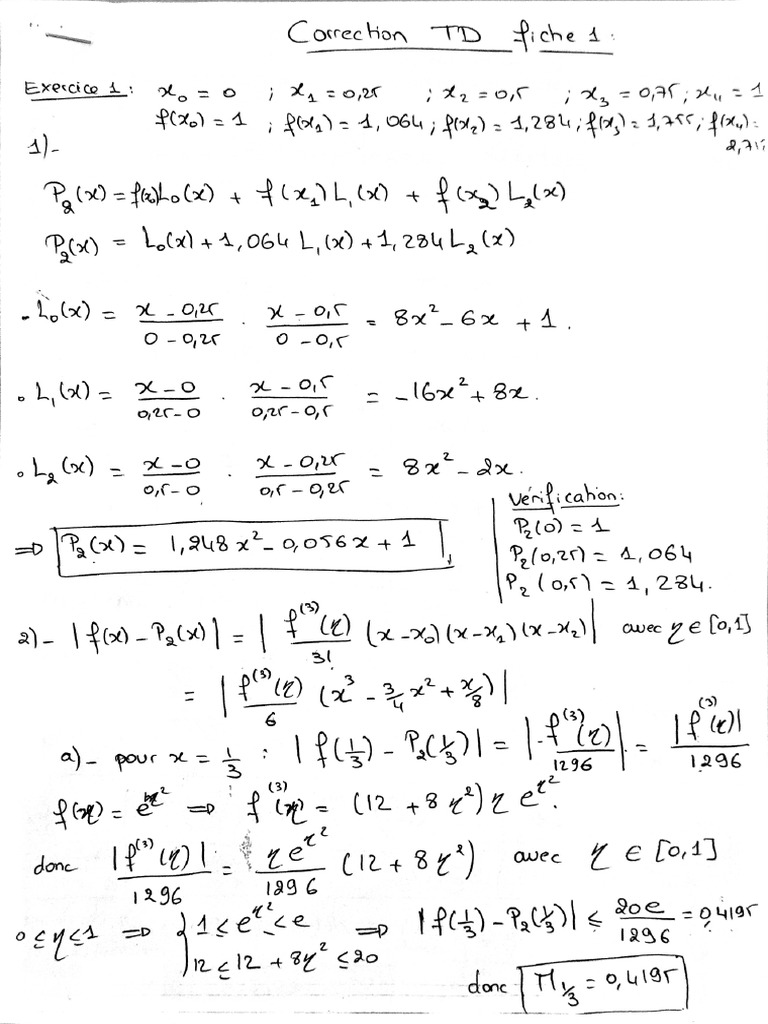 Méthode Numérique td1 Correction | PDF