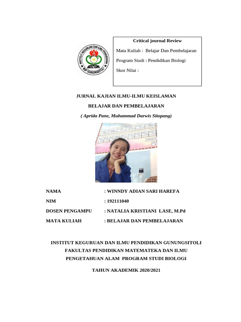 CJR Belajar Dan Pembelajaran Winndy | PDF