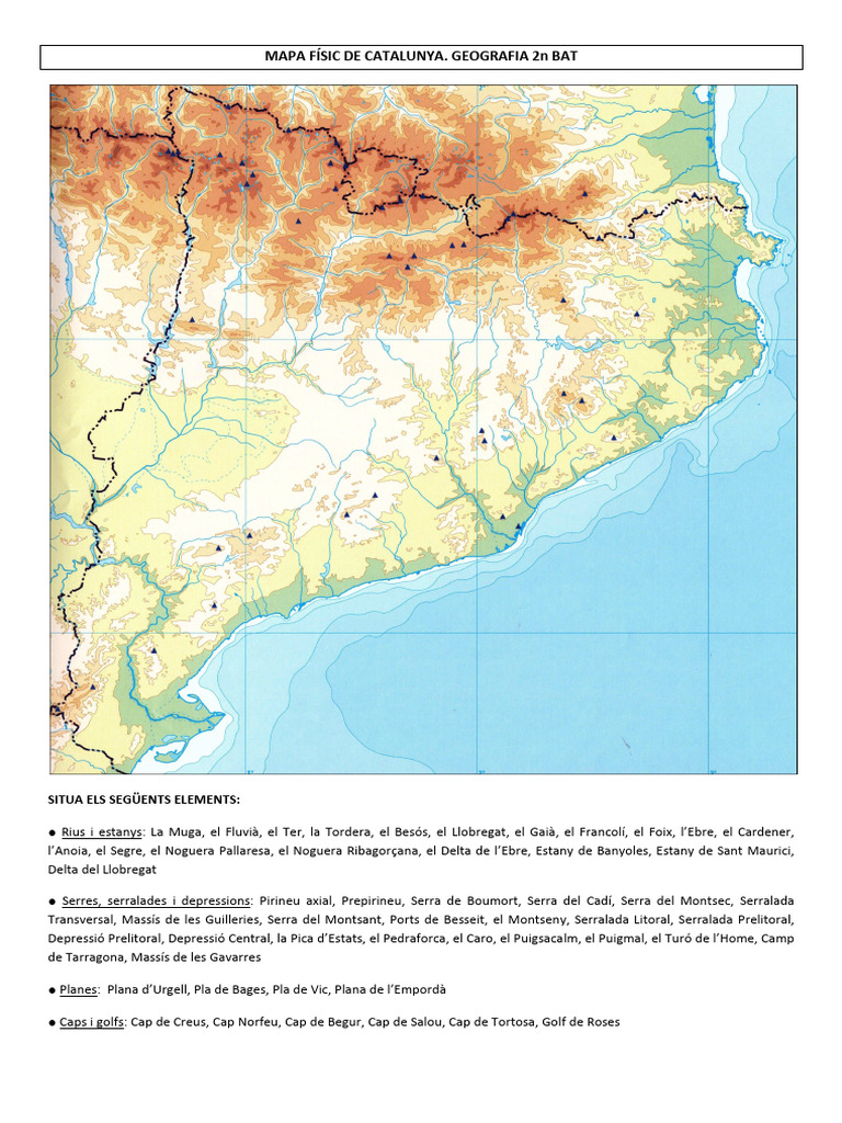 Mapa Mut Fisic Catalunya 2n Bat | PDF