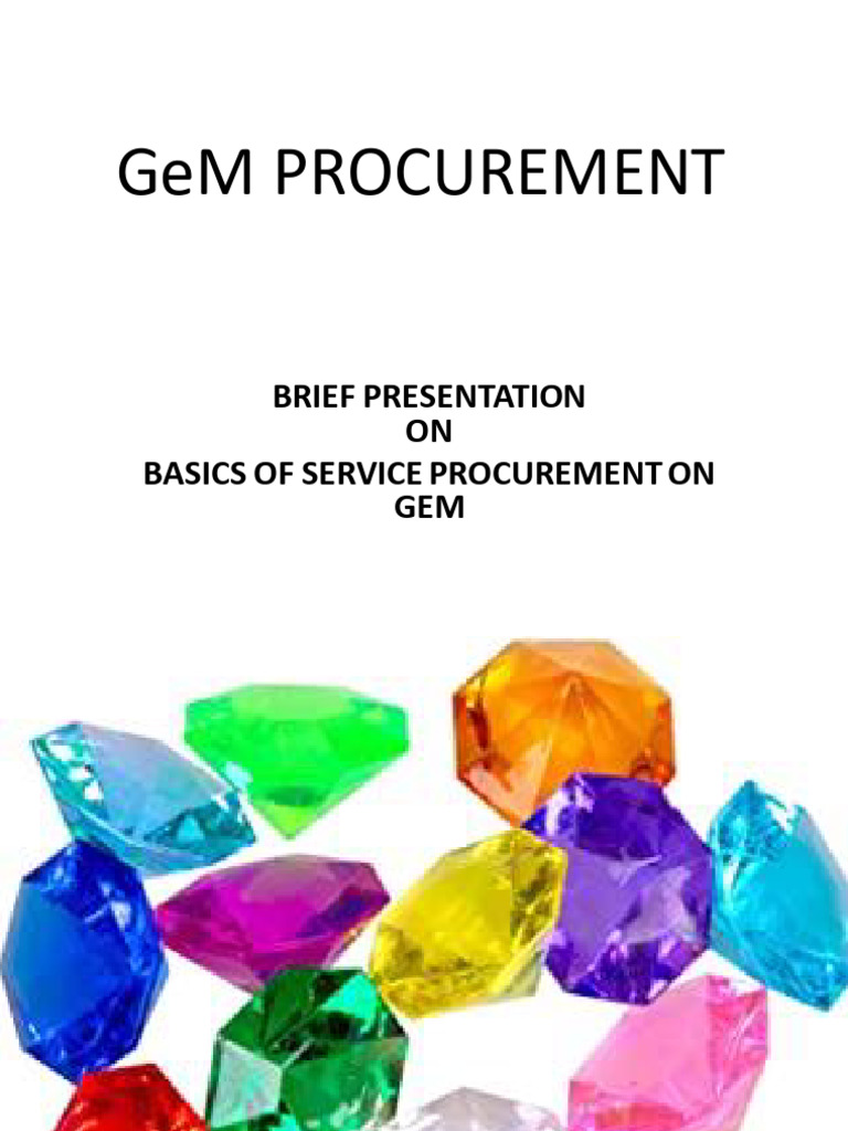 GeM Procurement Basics for Services | PDF | Procurement | Service Level Agreement