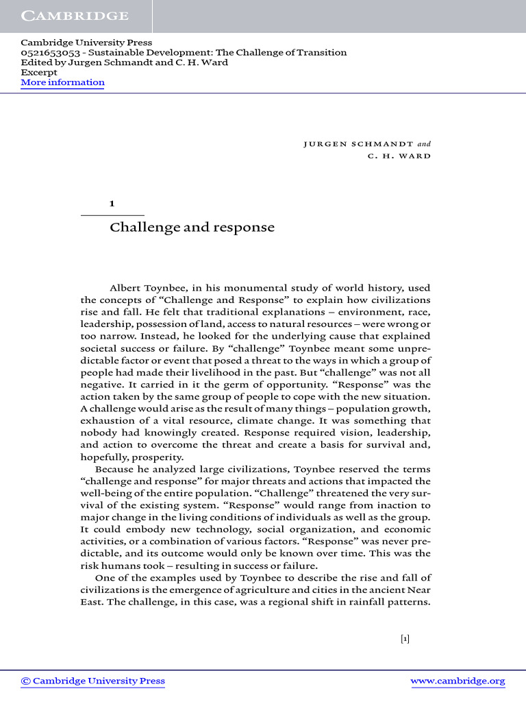 Challenge and Response | PDF | Sustainability | Sustainable Development