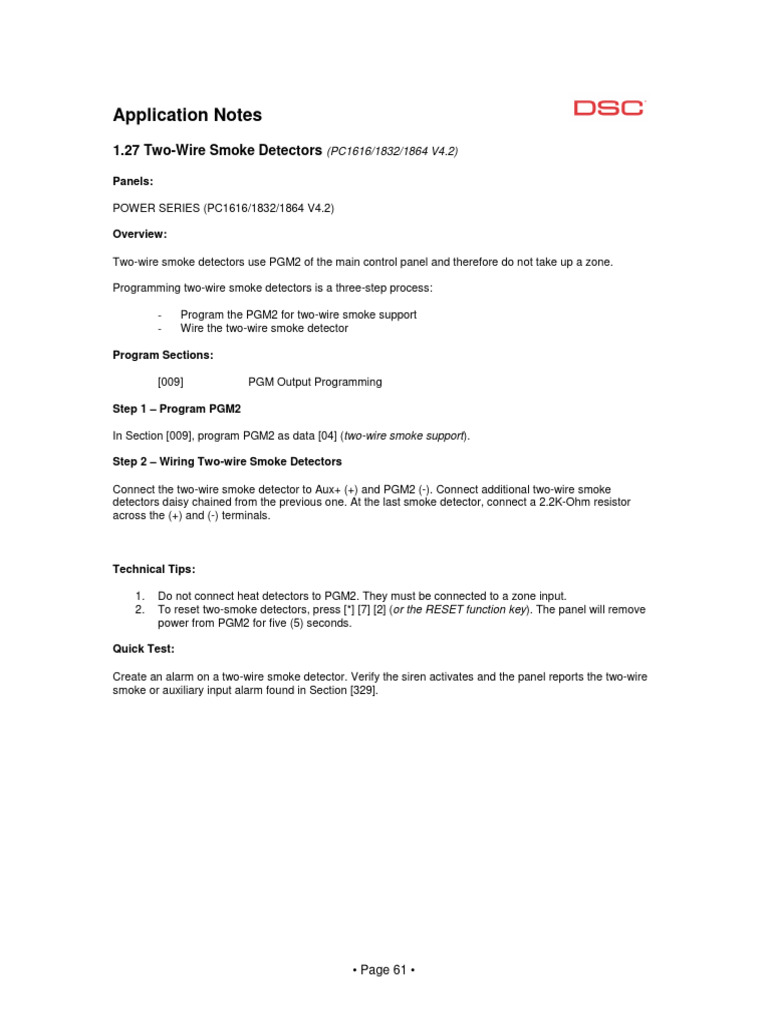 Application-Notes PC1616 1832 1864-V4.2 Two-Wire-Smoke | PDF