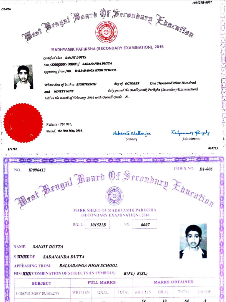 MP Certificate & Result | PDF | Secondary Education | Schools