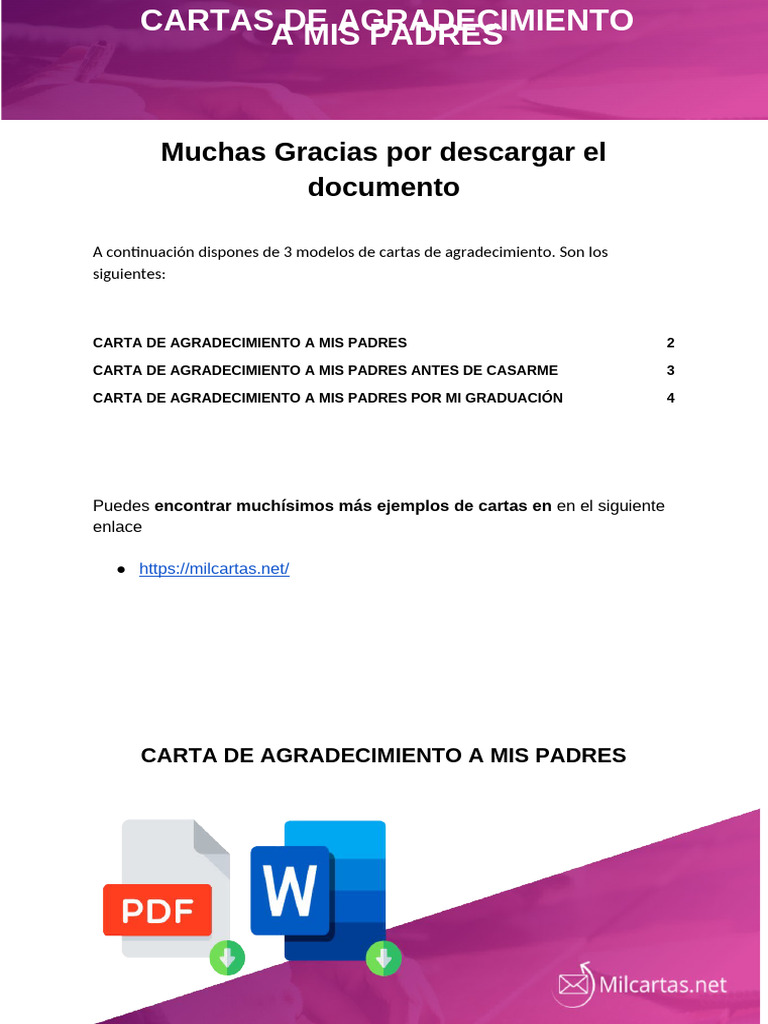 Cartas de Agradecimiento a Mis Padres | PDF | Amor
