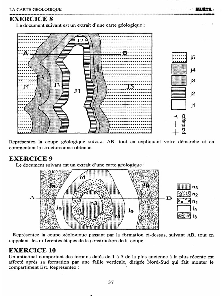 Carte Geologique - Exercices8-10 | PDF