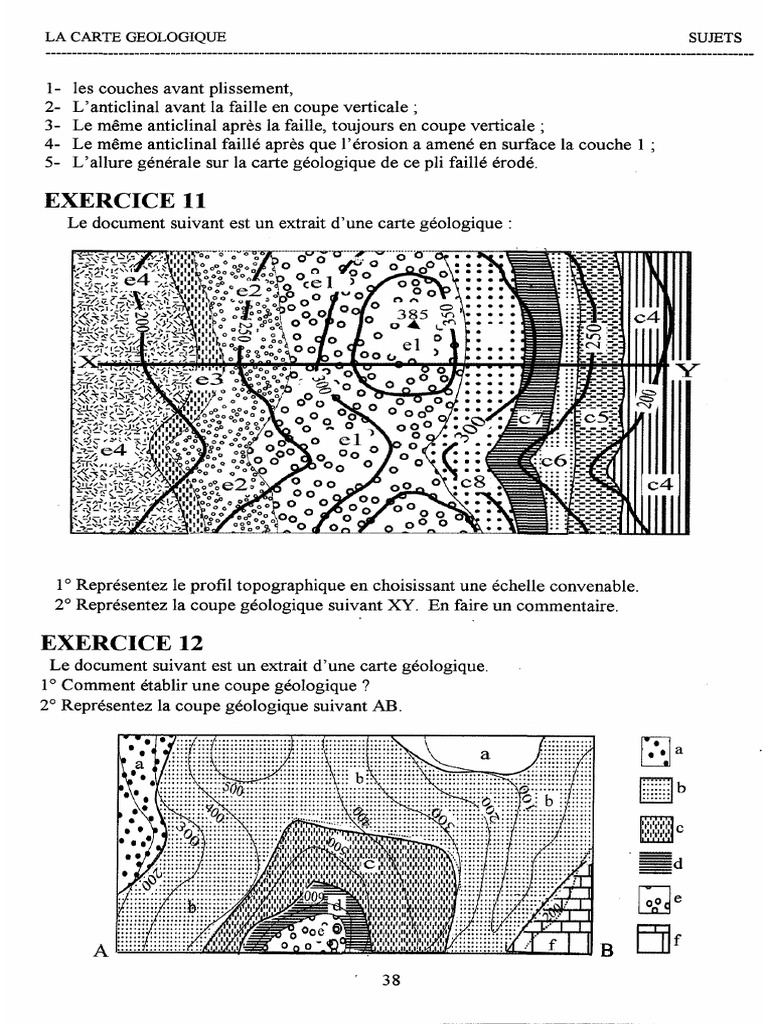 Carte Geologique - Exercices11-12 | PDF