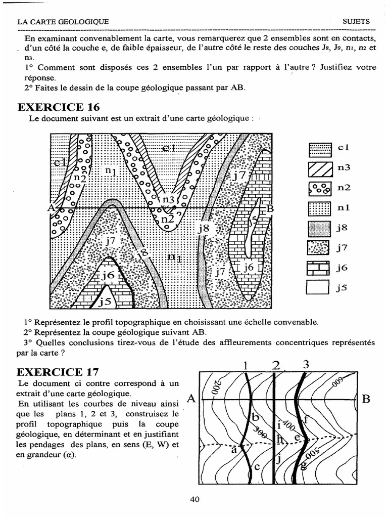 Carte Geologique - Exercices16-17 | PDF
