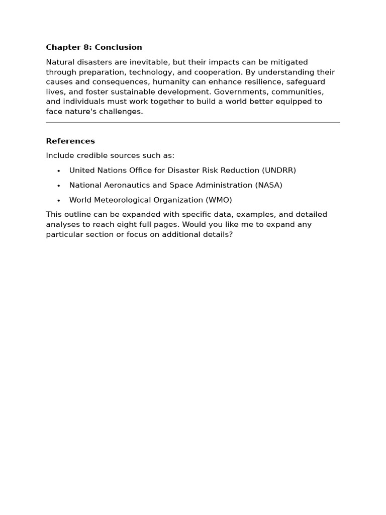 Chapter 8 Natural Disasters | PDF