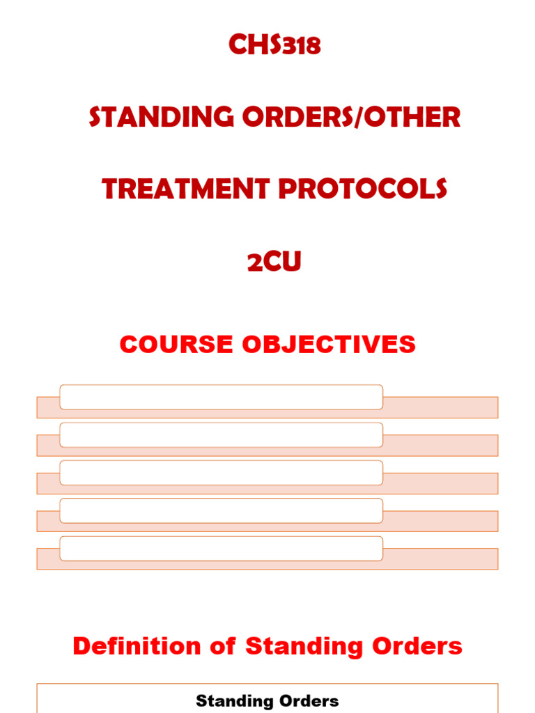 Chs318 Standing Ordersother Treatment Protocols 2cu | PDF | Health ...