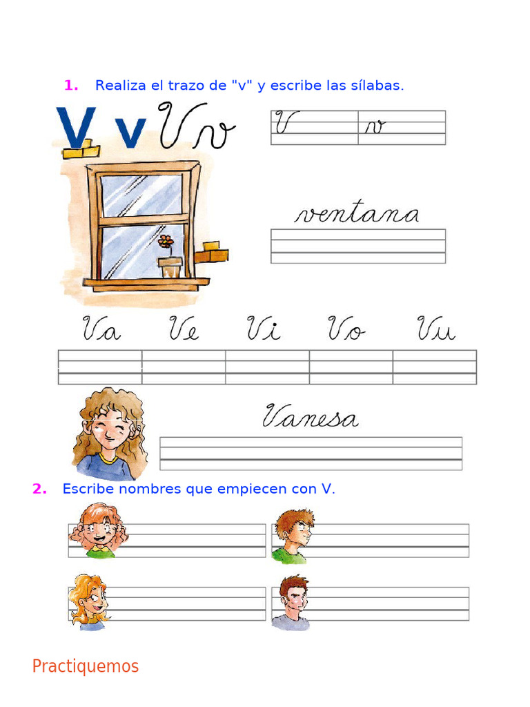 DIA 1 - JUGAMOS CON LA V - V | PDF