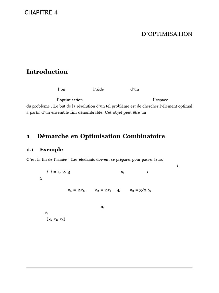 Chapitre 3 2 Exemples Modélisation Des Problèmes Doptimisation ...