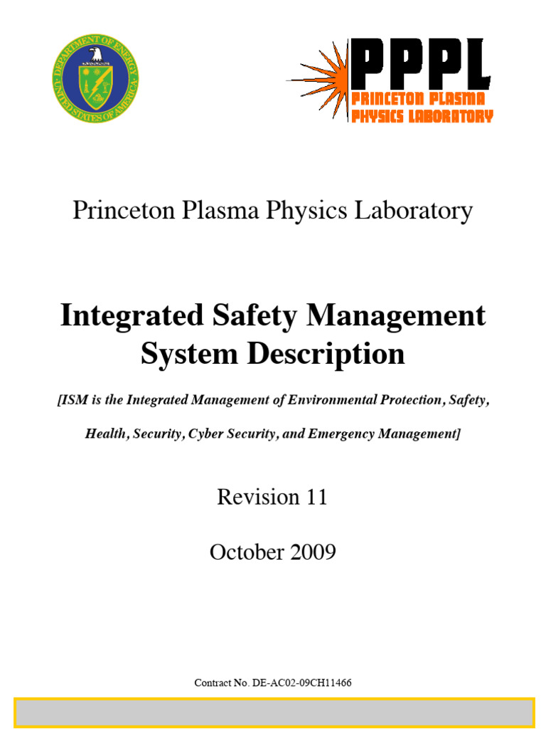 PPPL Integrated Safety Management | PDF | Laboratories | Audit