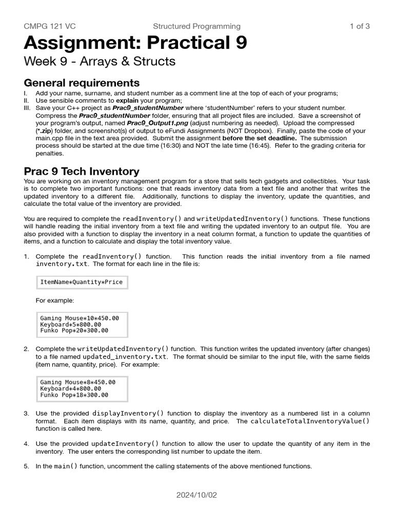 CMPG121 Week9 Practical9-1 | PDF | Laptop | Computing