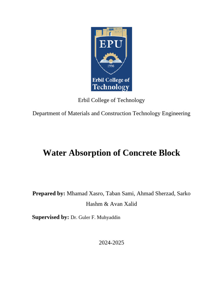 Water Absorption of Concrete Block | PDF | Concrete | Porosity