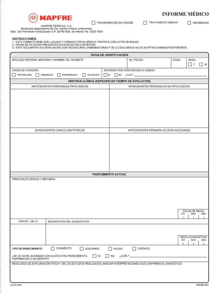 Informe Medico Mapfre | PDF | Privacidad | Justicia