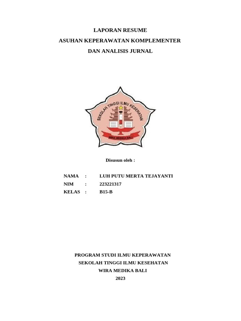 Luh Putu Merta Tejayanti (B15-B) - Askep Resume Komplementer | PDF