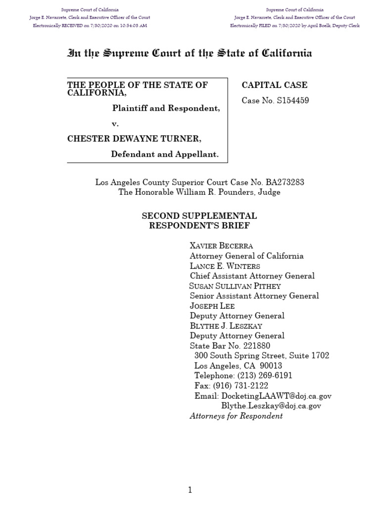 9 s154459 Resp Supp Brief 073020 | PDF | Hearsay | Confrontation Clause