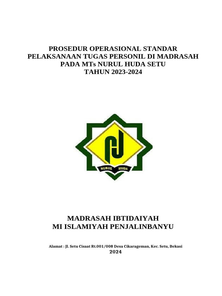 SOP Personalia Madrasah Tsanawiyah 2023 | PDF