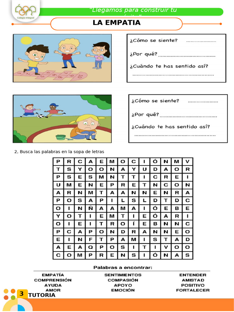 Sopa de Letras sobre la Empatía | PDF