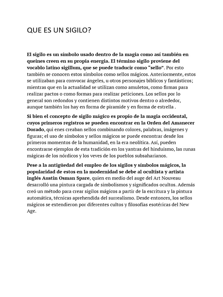 1) Que Es Un Sigilo | PDF