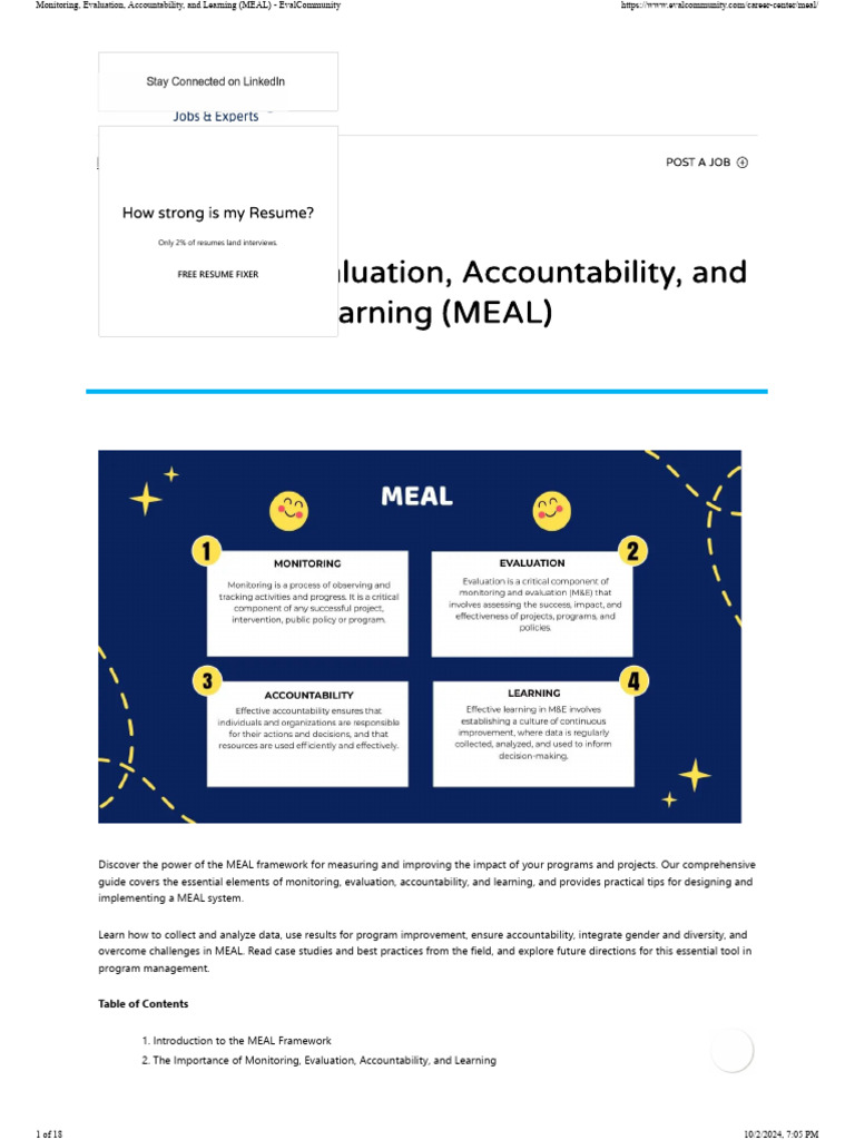 MEAL Framework | PDF | Evaluation | Data Analysis