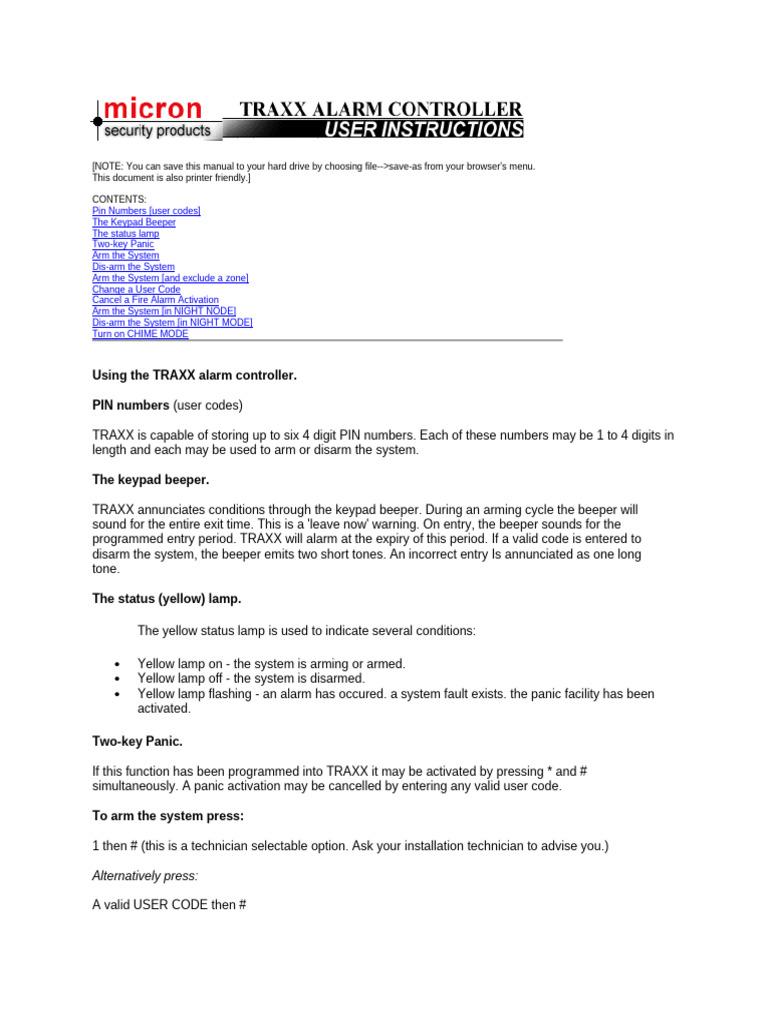 Using The TRAXX Alarm Controller | PDF | Computing