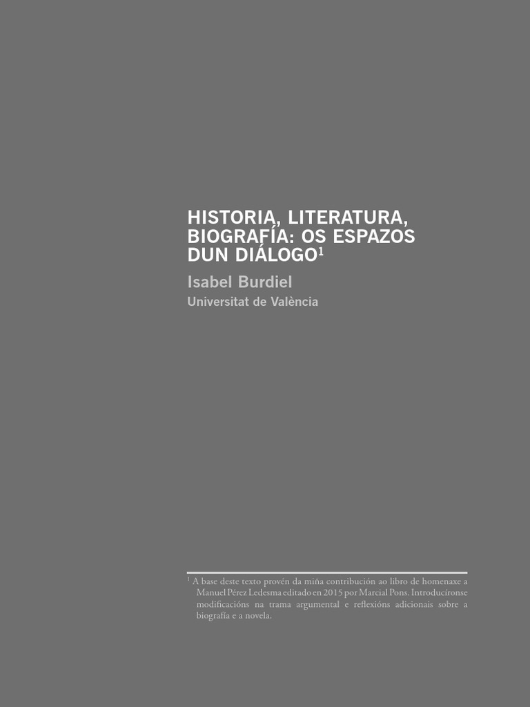 Historia Literatura Biografia | PDF