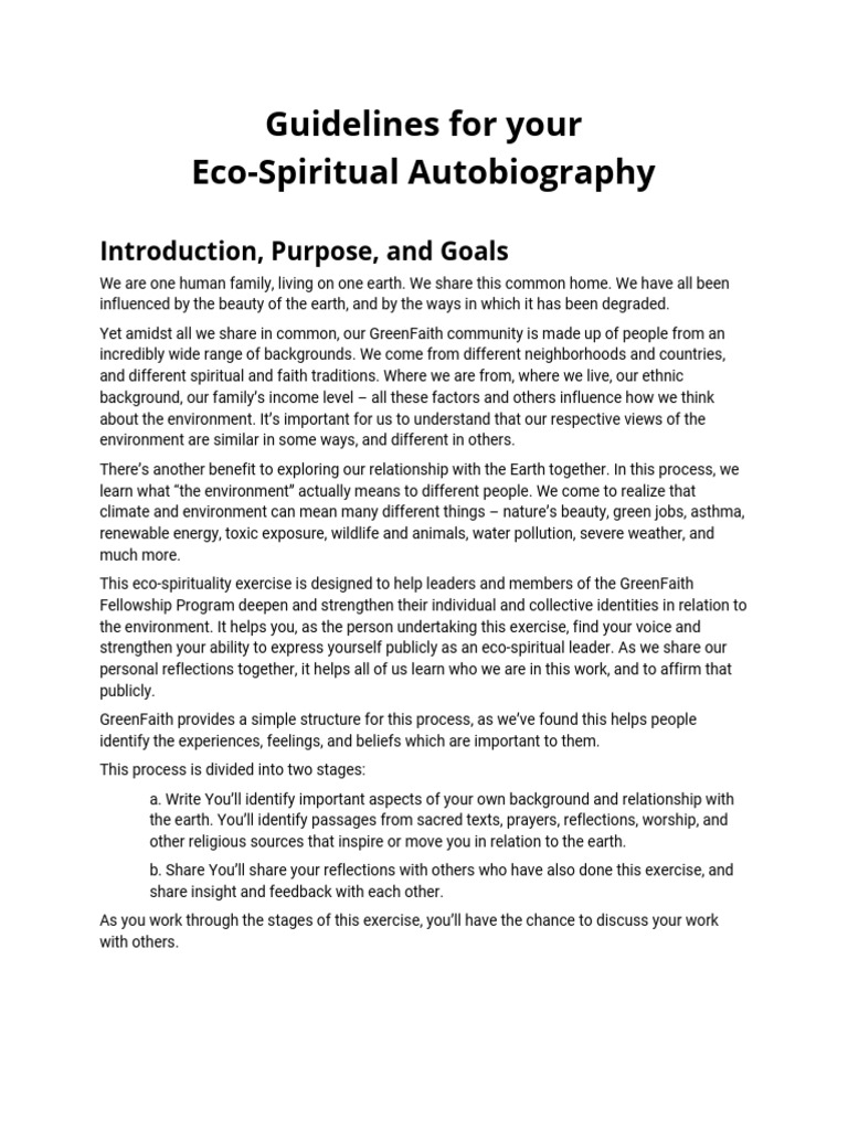 Eco-Spiritual Guide for GreenFaith | PDF | Spirituality | Prayer