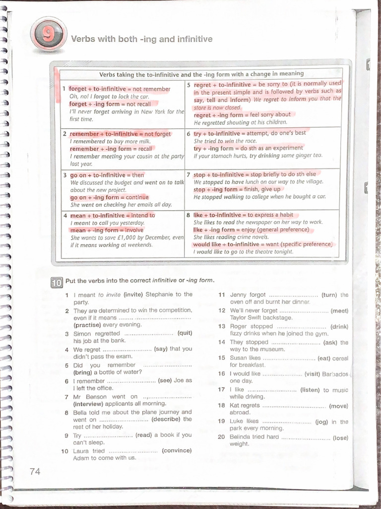 Verbs With Both - Ing and Infinitive | PDF