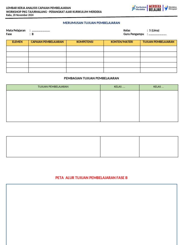 LK Kelas 5 - Merumuskan ATP (Template) | PDF